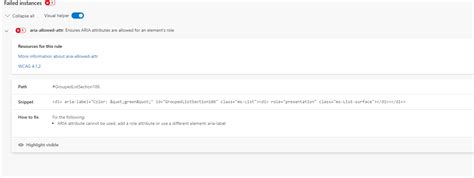 detailslist grouped shows aria attribute cannot be used add a role