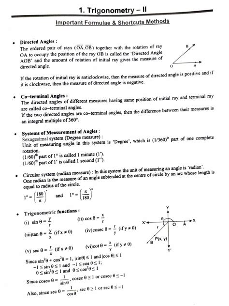 1 Trigonometry 2 Mh Cet Class 11th Syllabus Pdf Notes By Dinesh Pdf