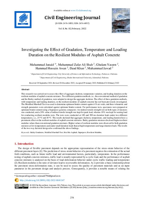 Pdf Investigating The Effect Of Gradation Temperature And Loading Duration On The Resilient