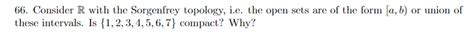 Solved Consider R With The Sorgenfrey Topology I E The Chegg Com