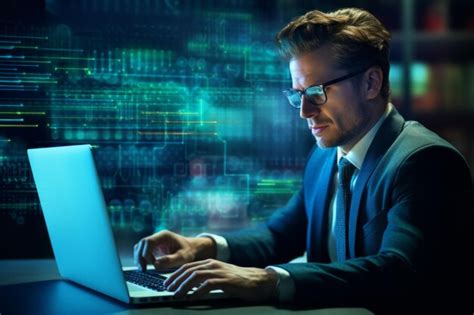 premium photo software data hologram woman with code it analytics