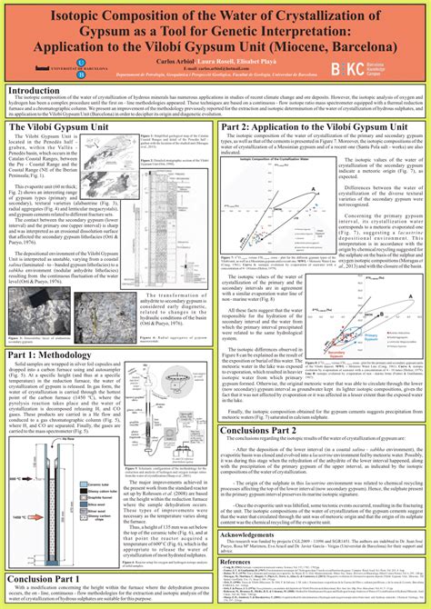 Pdf Isotopic Composition Of The Water Of Crystallization Of Gypsum As