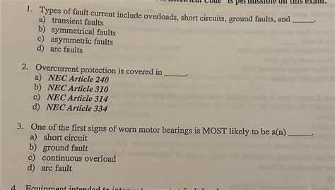 Solved Types Of Fault Current Include Overloads Short