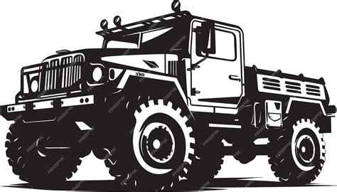 Premium Vector Military Pathfinder 4x4 Black Emblem Battle Ready Transport Vector Logo Design