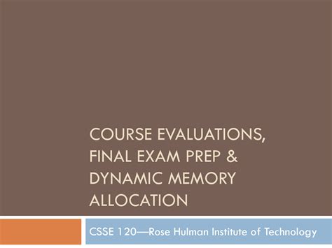 Review Sheet For Exam Introduction To Software Development Csse 120 Docsity