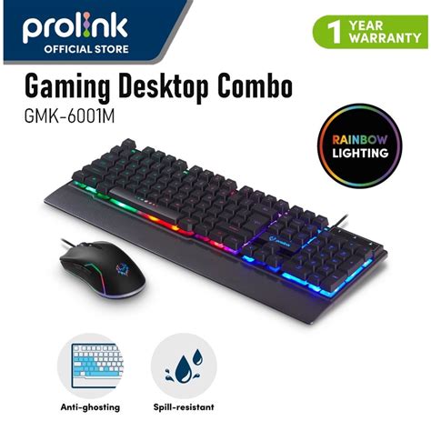 PROLiNK GMK M Megaderma LED Gaming Keyboard Multi Media Desktop Combo Keyboard And Mouse