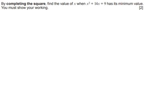 find x value at minimum