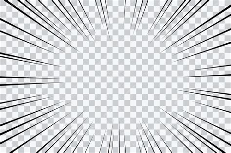 만화 속도 버스트 프레임 방사형 애니메이션 속도 라인 만화 책에 대 한 충돌 확대축소 효과 방사형 라인 오버레이 템플릿 만화 Brust 프레임 붐 효과 투명 배경에 벡터