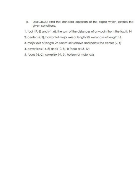 Assignment For Ellipse Pdf