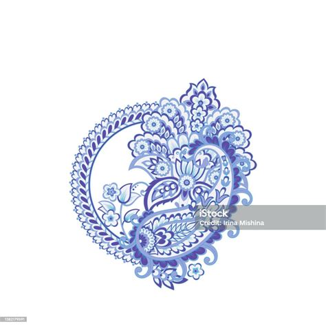 페이즐리는 고립 디자인을 위해 페이즐리가 분리된 카드 페이즐리 벡터 패턴 자수 꽃 벡터 패턴 0명에 대한 스톡 벡터 아트 및 기타 이미지 Istock