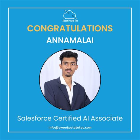 Sweet Potato Tec On Linkedin Aiassociate Certificationsuccess Salesforce