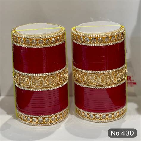 Traditional Punjabi Bridal Chooda Maroon And Gold