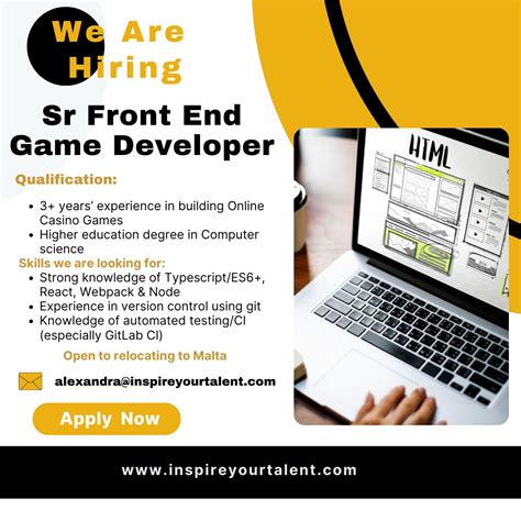 inspire talent ltd on linkedin we seniorfrontend gamedeveloper