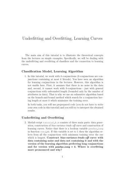 Underfitting And Overfitting Learning Curves