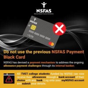 Updating NSFAS Banking Details For The New Allowance Payment System Status Check
