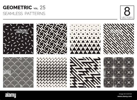 Minimal Geometric Seamless Patterns Set Stock Vector Image And Art Alamy