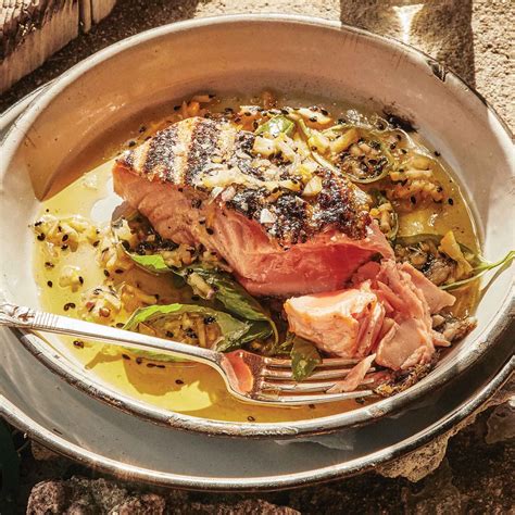 Grilled Salmon Fillets With Lemon Sesame Sauce Recipe Bon Appétit