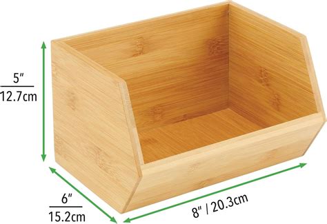 Buy MDesign Stackable Storage Boxes Multi Purpose Wooden Storage Boxes For Kitchen Cupboard