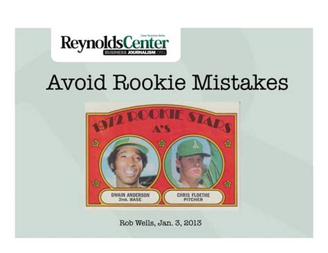 Business Journalism Professors 2014 Avoid Rookie Mistakes By Rob Wells
