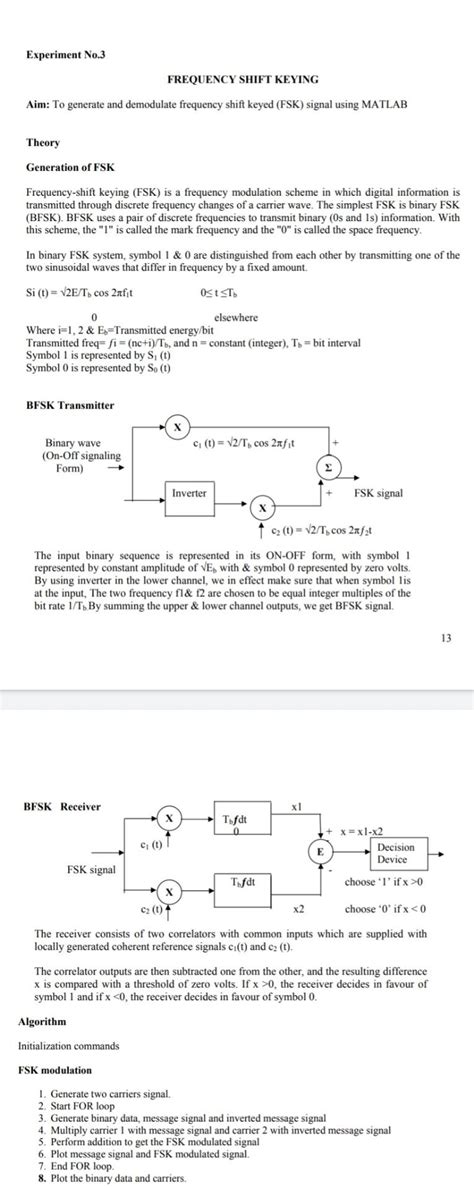 Solved Experiment No FREQUENCY SHIFT KEYING Aim To Chegg