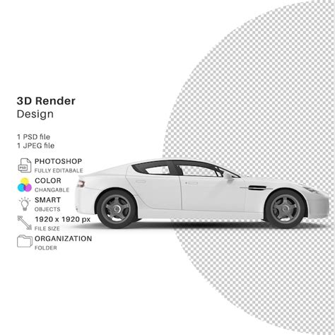 자동차 3d 모델링 Psd 파일 현실적인 자동차 프리미엄 Psd 파일