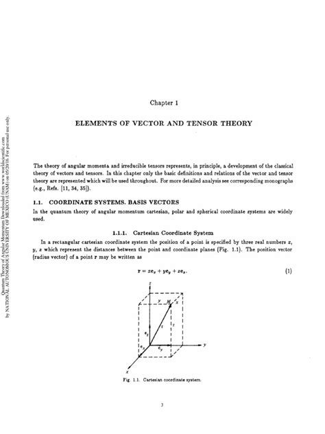 Elements of Vector and Tensor Theory: 1.1. Coordinate Systems. Basis Vectors | PDF | Tensor ...