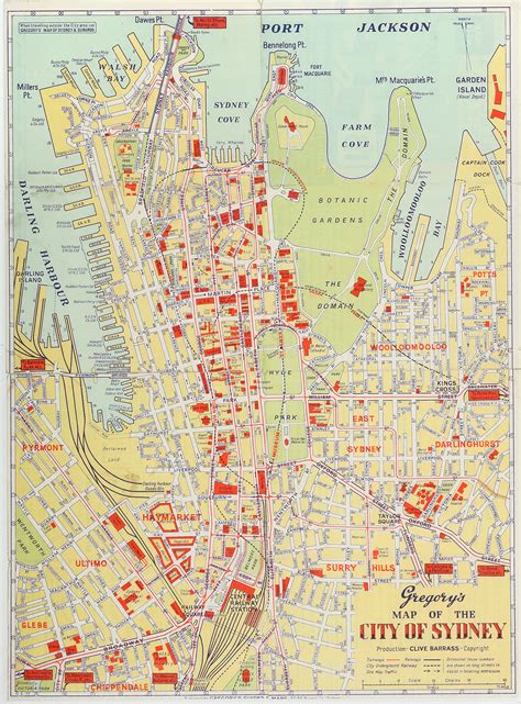 Gregorys Map Of The City Of Sydney Antique Print Map Room