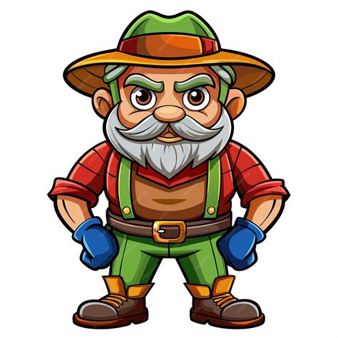 Premium Vector Cartoon Illustration Of A Farmer With A Grumpy Expression