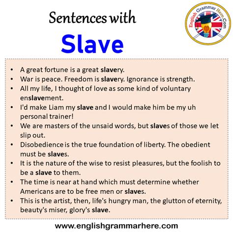 Sentences With Slave Slave In A Sentence In English Sentences For