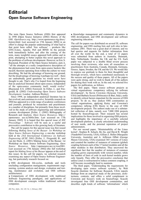 Pdf Editorial Open Source Software Engineering