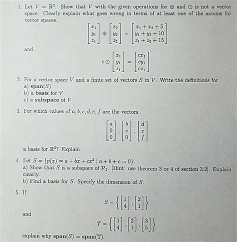 Solved I Let V R3 Show That V With The Given Operations Chegg Com