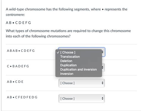 solved a wild type chromosome has the following segments