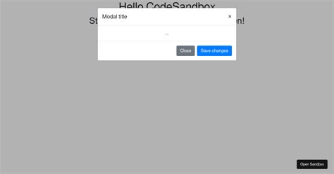 Bootstrap Modal Codesandbox