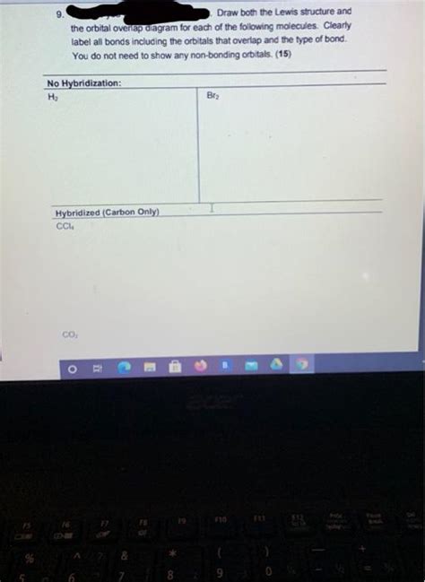 Solved Draw Both The Lewis Structure And The Orbital Overlap