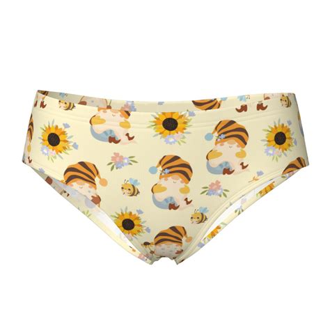 Vsdgher Watercolor Bee Honey Honeycomb Bee Pattern Womens Underwear Low Waisted Full Coverage