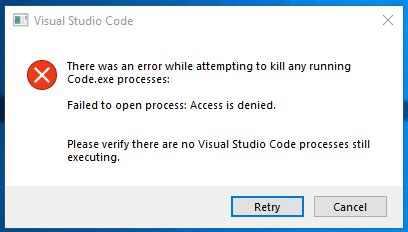 Error When Closing Visual Studio Code On A Multi User Environment Issue Microsoft