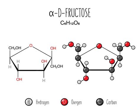 Premium Vector Alpha Fructose Representation Skeletal Formula And 2d Structure Illustration
