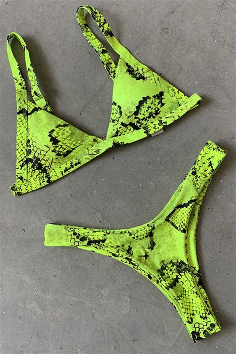 Red Python Print Bikini