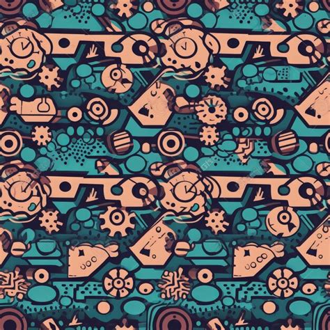 Premium Ai Image Seamless Steampunk Pattern