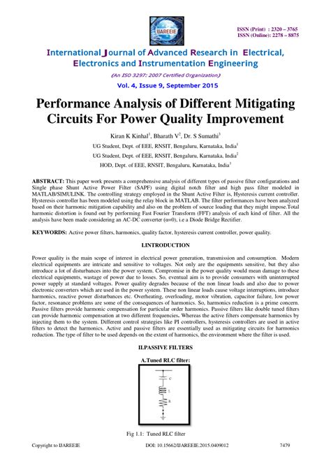 Pdf Performance Analysis Of Different Mitigating Circuits For Power Quality Improvement