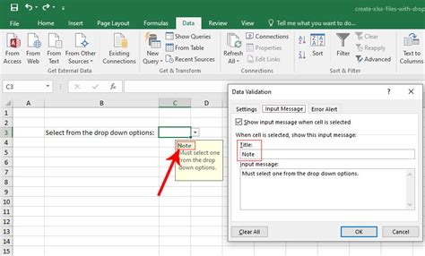 Create Xlsx Files With Drop Down List Data Validation Spreadsheet