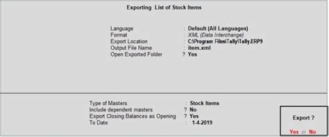 Export Import Tally Import And Export Of Data In Tally In Hindi