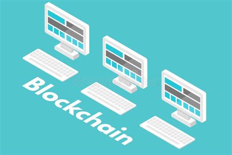 Blockchain Technology Database Concept Vector Illustration Stock