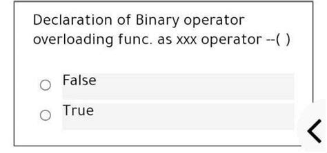 Solved Declaration Of Binary Operator Overloading Func As Chegg Com