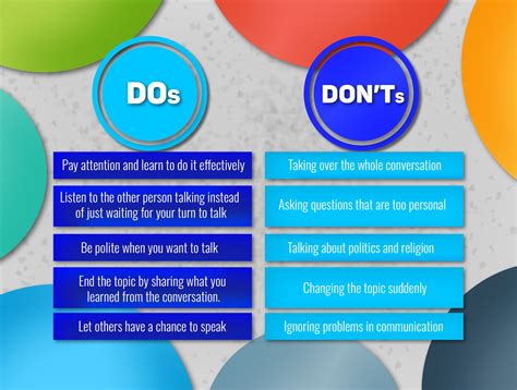 Week Activity Dos And Don Ts