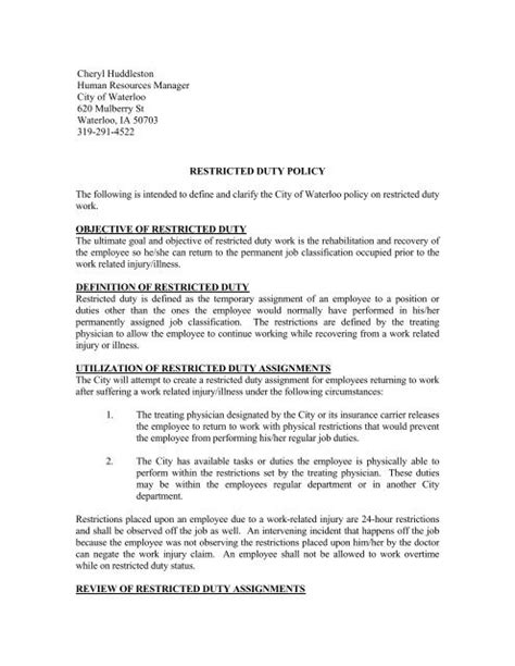 Work Restrictions Letter From Doctor