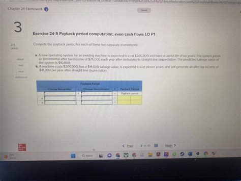 Solved Exercise 24 5 Payback Period Computation Even Cash
