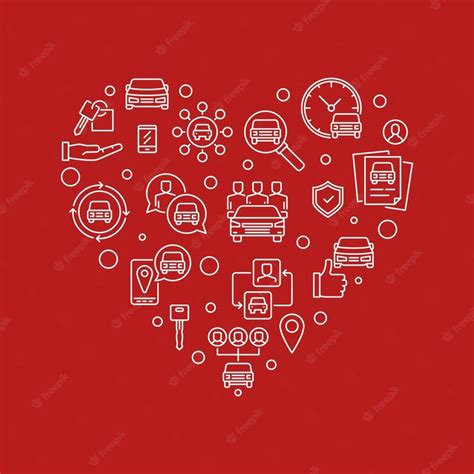 Premium Vector Car Sharing Heart Line Banner Carsharing Concept