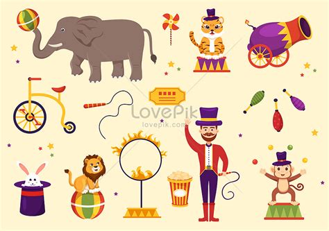 서커스 쇼 그림 일러스트 무료 다운로드 Lovepik