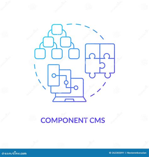 Component Cms Blue Gradient Concept Icon Stock Vector Illustration Of